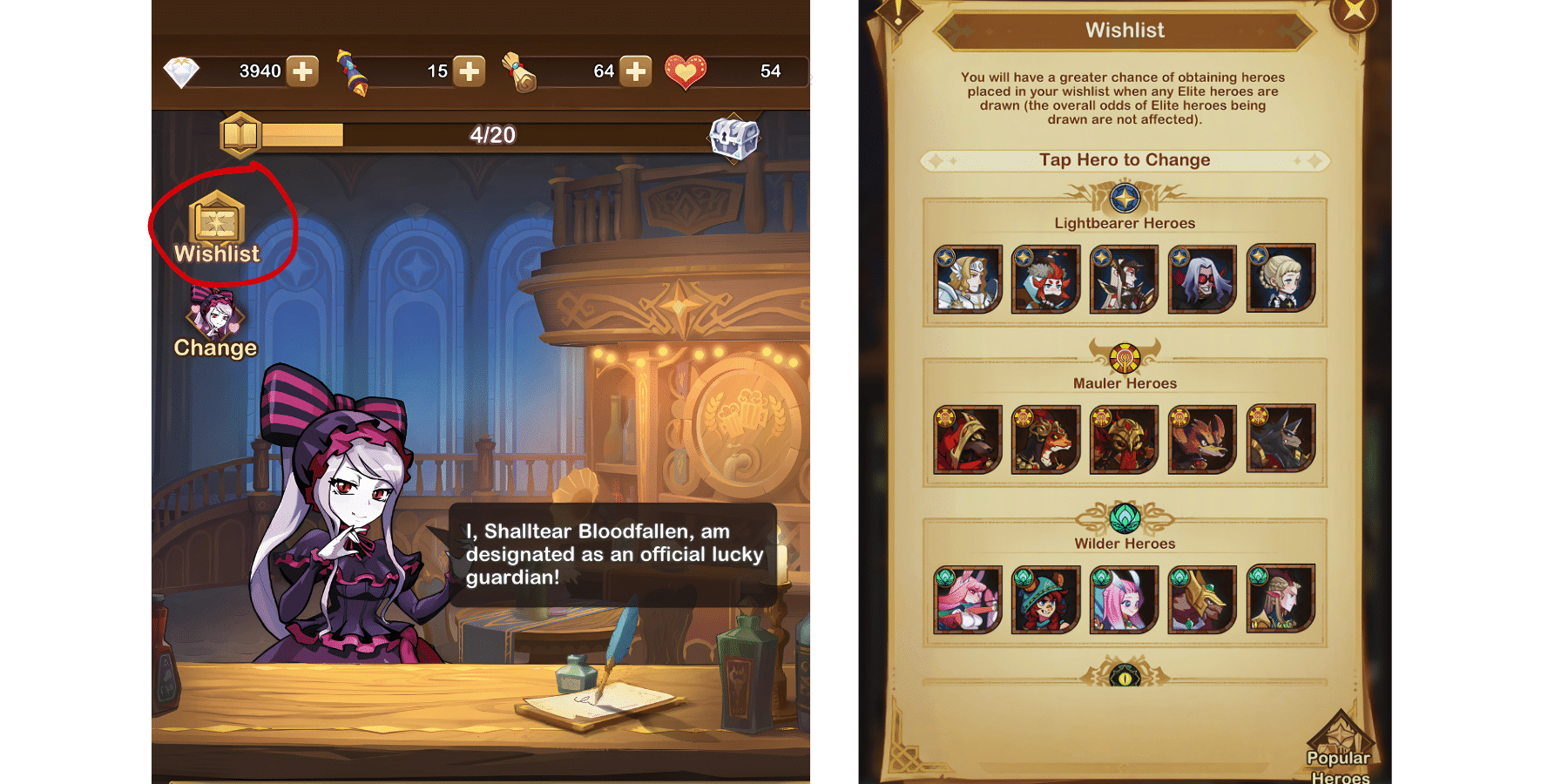 AFK Arena Wishlist Guide