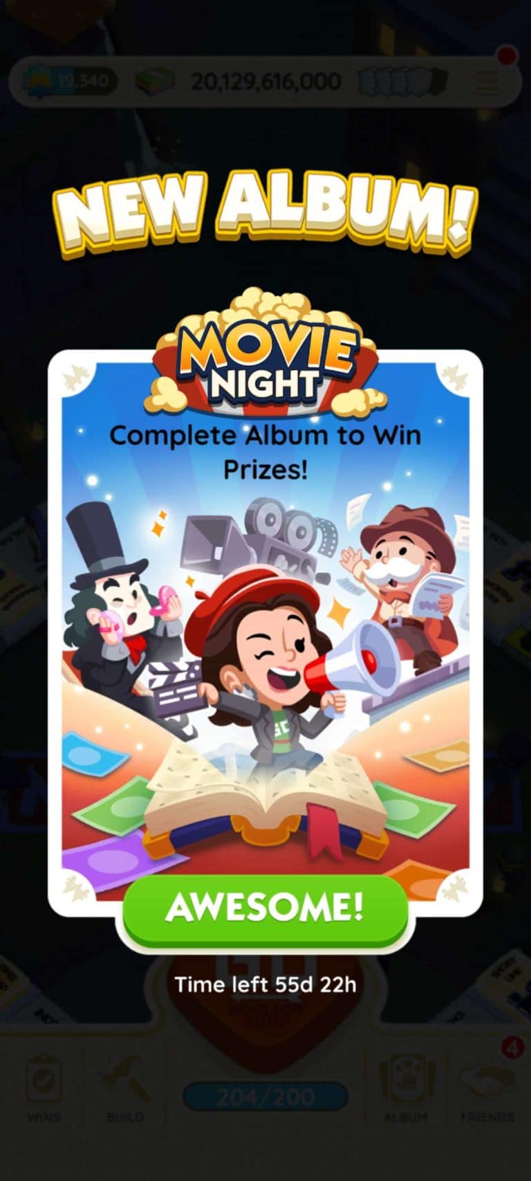 Monopoly Go Movie Night Album - Theria Games