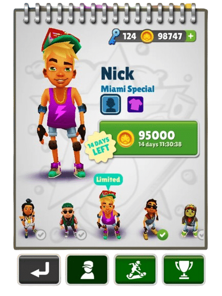 Subway Surfers Limited Character Nick Guide - Theria Games