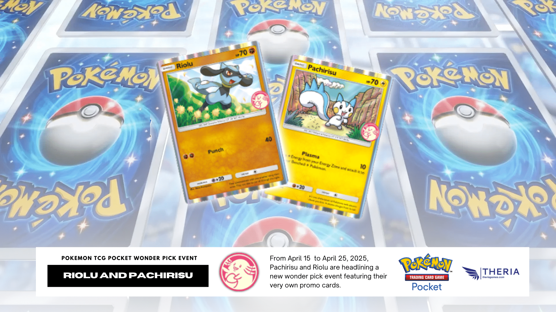 Pokemon TCG Pocket Riolu и Pachirisu Wonder Pick Event - Theria Games