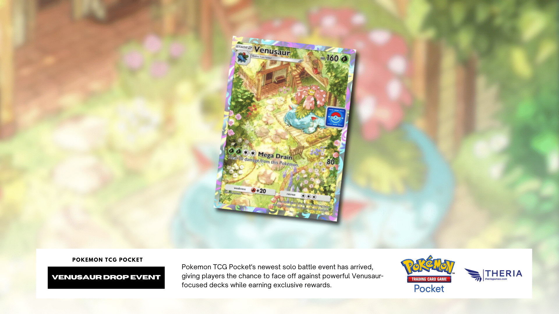 Événement de drop de Venusaur Pocket du JCC Pokémon - Theria Games